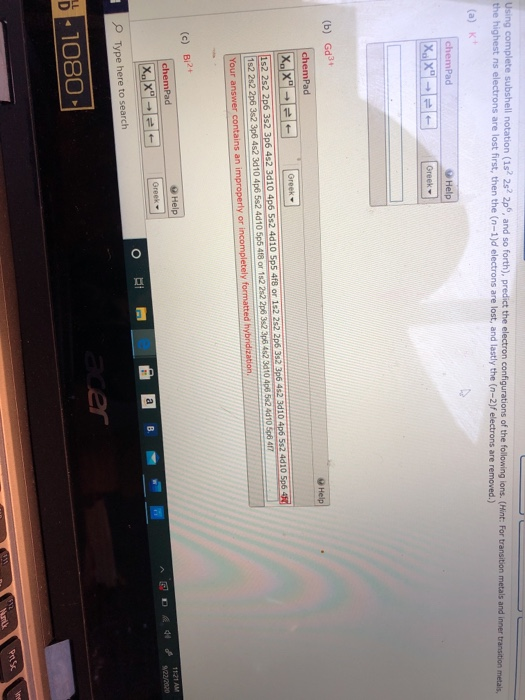 Solved Using complete subshell notation (1s? 2s 2p, and so | Chegg.com