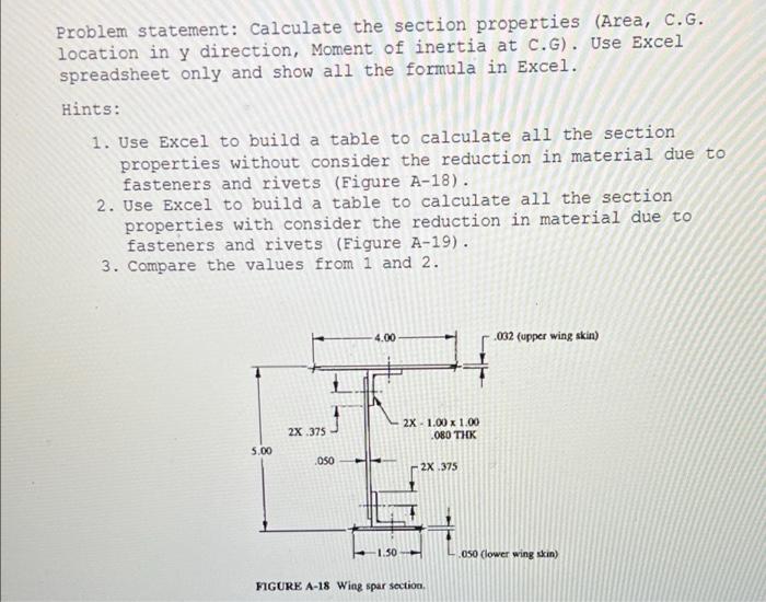 Solved Problem statement: Calculate the section properties | Chegg.com