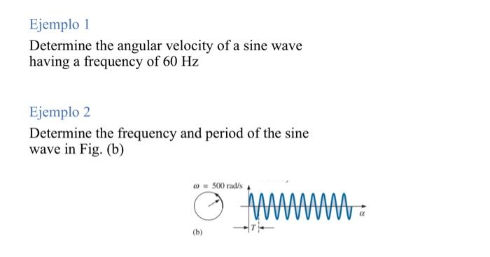 Solved Ejemplo 1 Determine the angular velocity of a sine | Chegg.com