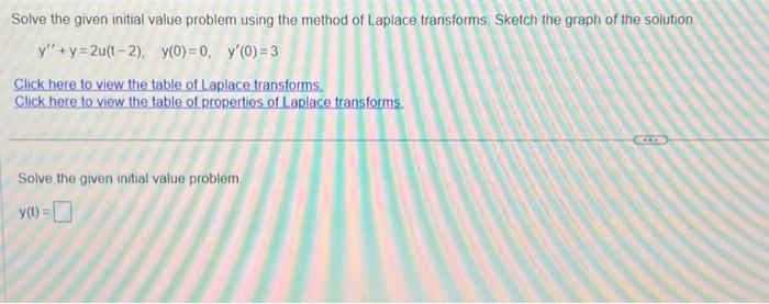Solved Solve the given initial value problem using the | Chegg.com