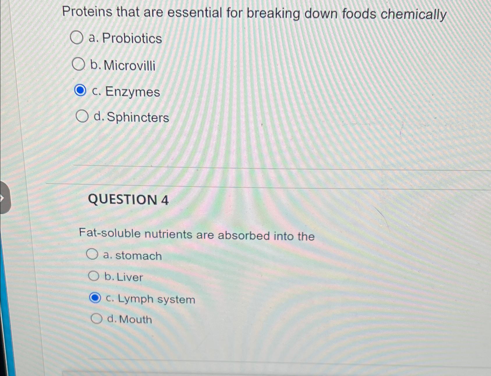 Solved Proteins that are essential for breaking down foods | Chegg.com