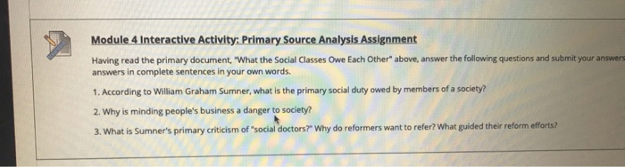Module 4 Interactive Activity: Primary Source | Chegg.com
