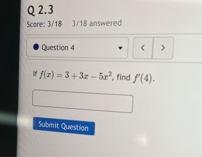 Solved f(x)=3+3x−5x2, | Chegg.com