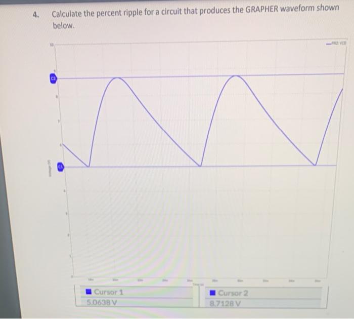 Solved 4. Calculate the percent ripple for a circuit that | Chegg.com