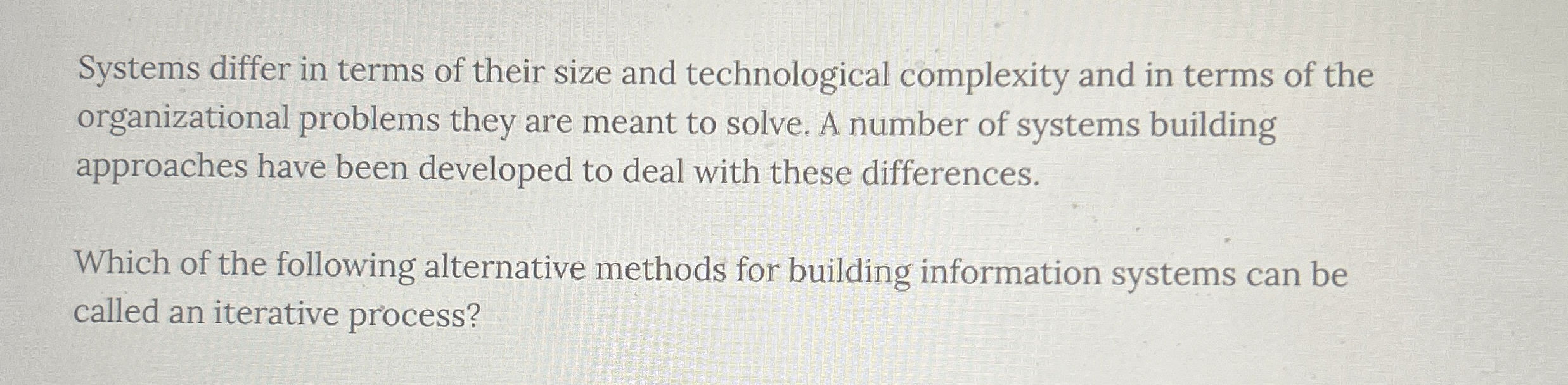 Solved Systems differ in terms of their size and | Chegg.com