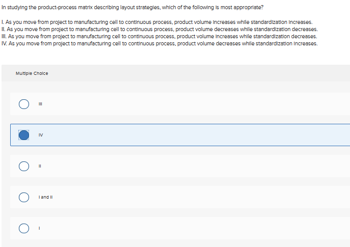Solved In studying the product-process matrix describing | Chegg.com