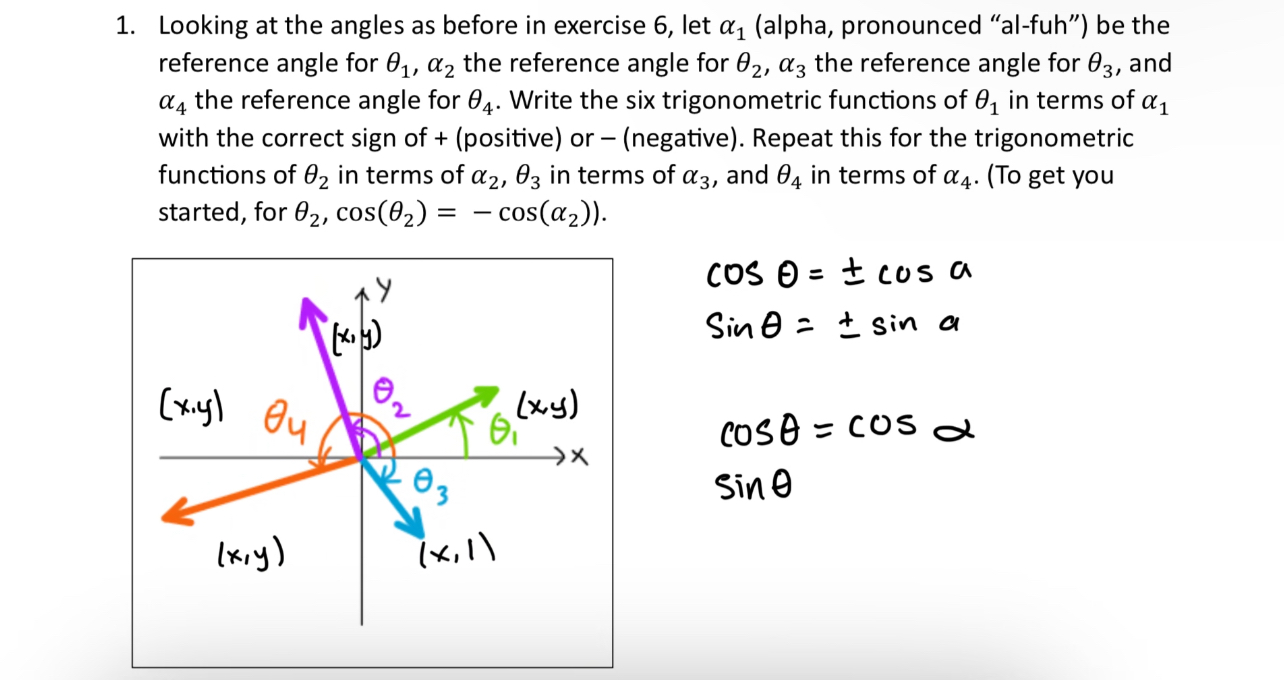Solved Looking at the angles as before in exercise 6 , ﻿let | Chegg.com