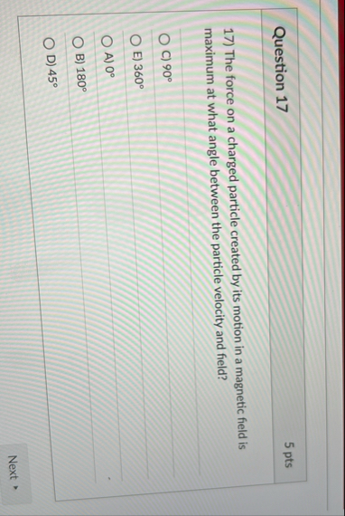 Solved Question 175 ﻿ptsThe force on a charged particle | Chegg.com