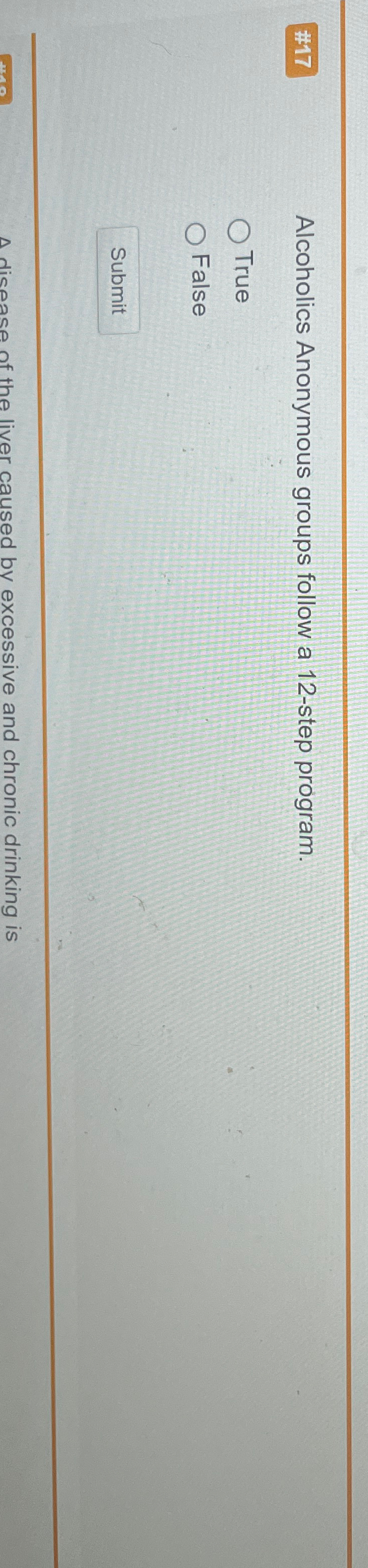 Solved #17Alcoholics Anonymous groups follow a 12-step | Chegg.com