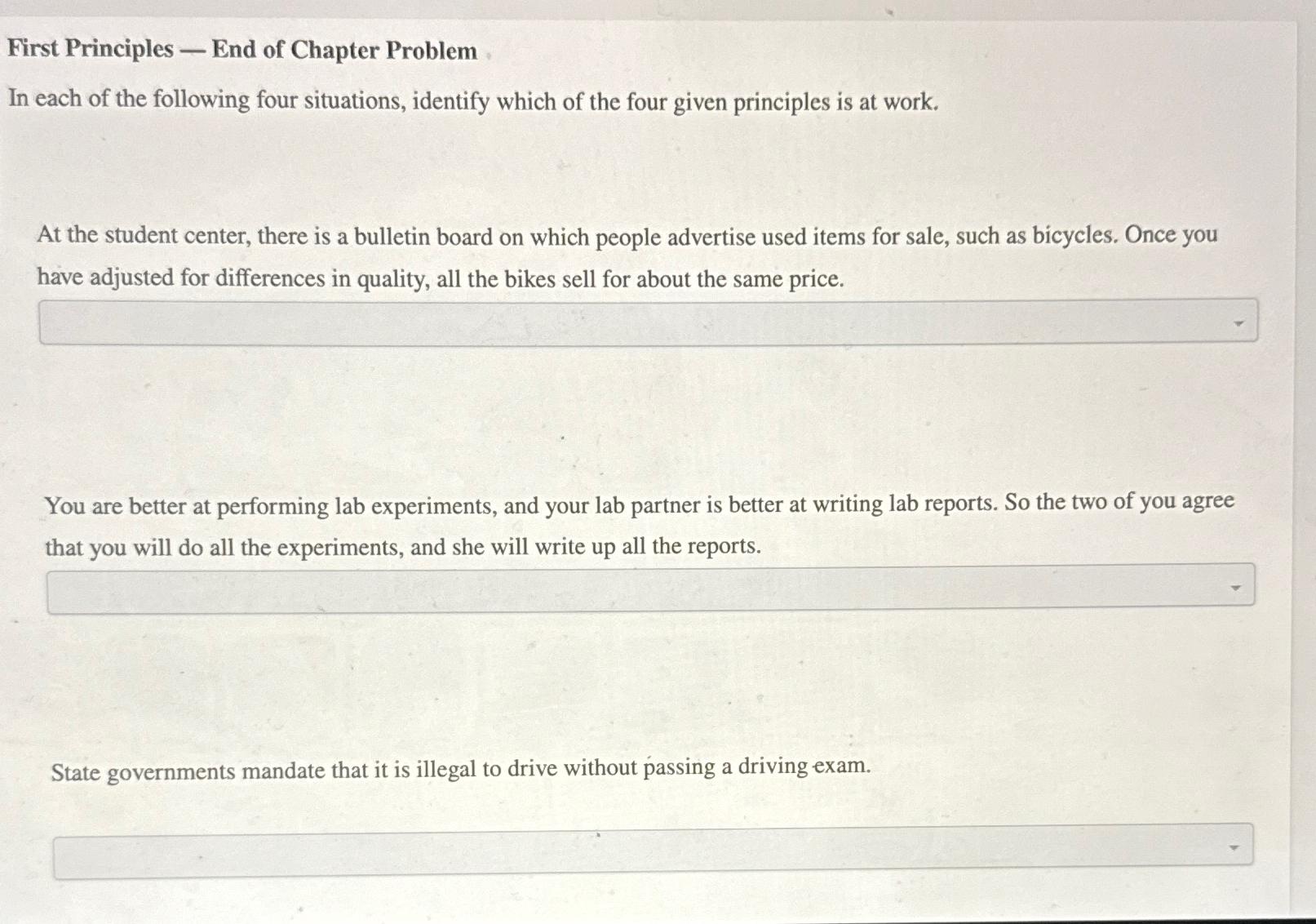 Solved First Principles - ﻿End of Chapter ProblemIn each of | Chegg.com