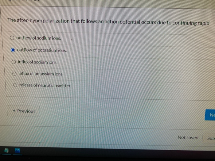 Solved The after-hyperpolarization that follows an action | Chegg.com
