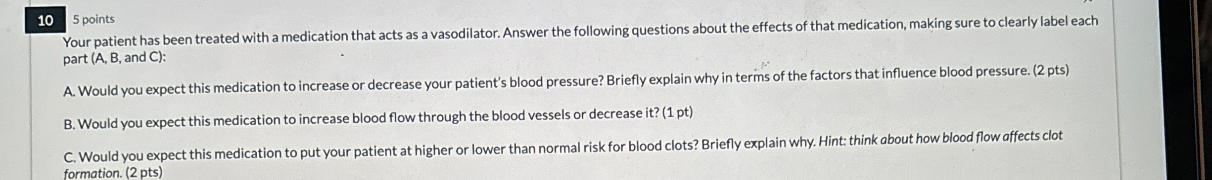 Solved 105 ﻿pointsYour patient has been treated with a | Chegg.com