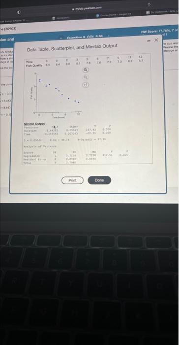 Solved In a study conducted to examine the quality of fish | Chegg.com