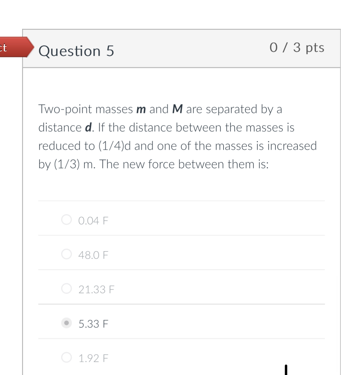 Solved Question 5Two-point masses m ﻿and M ﻿are separated by | Chegg.com