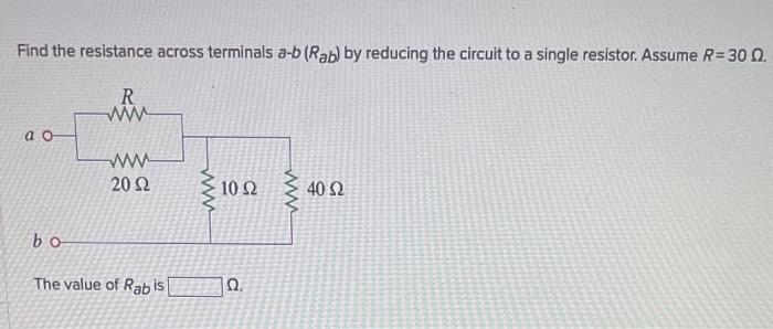 Solved Find the resistance across terminals a-b (Rab) by | Chegg.com