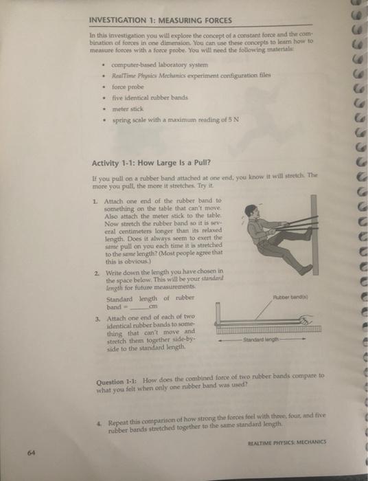 Solved INVESTIGATION 1: MEASURING FORCES In this | Chegg.com
