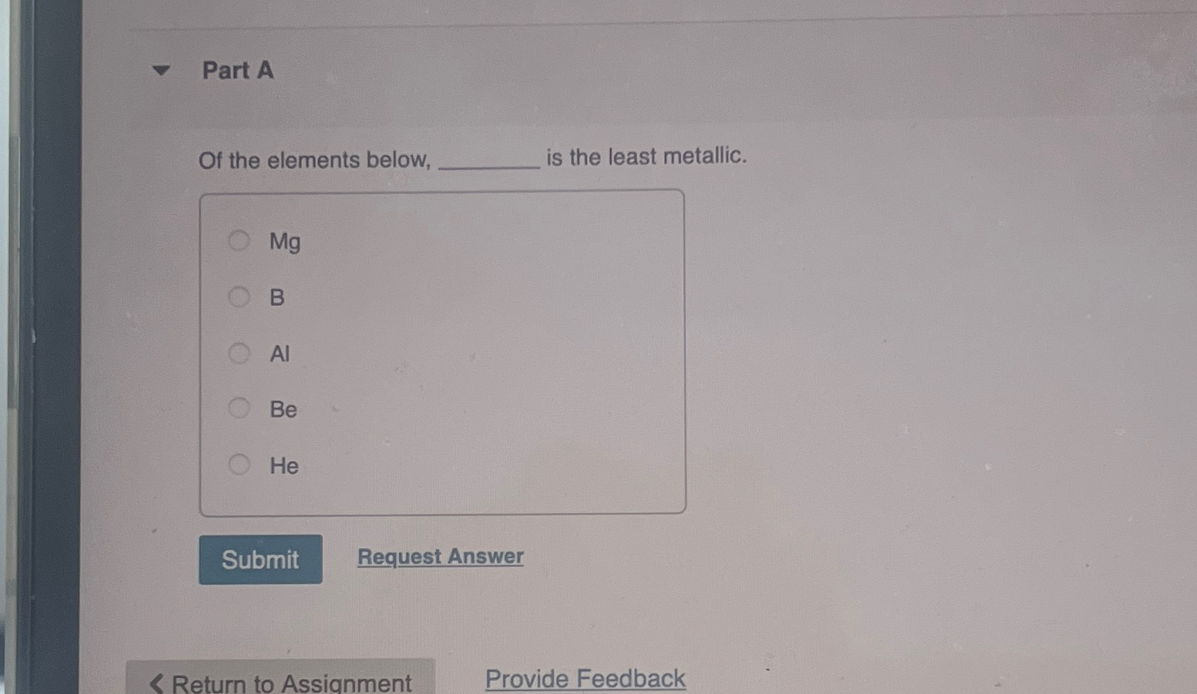 Solved Part AOf the elements below, is the least | Chegg.com