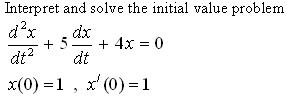 Solved erpret and solve the initial value problem d2x / | Chegg.com
