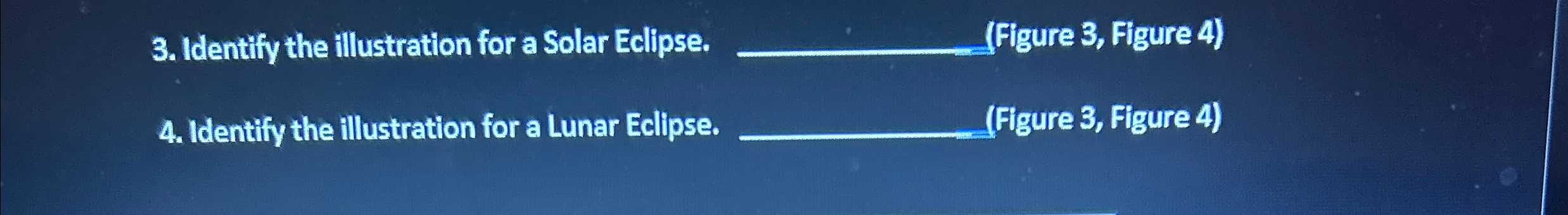 Solved Identify the illustration for a Solar Eclipse. | Chegg.com