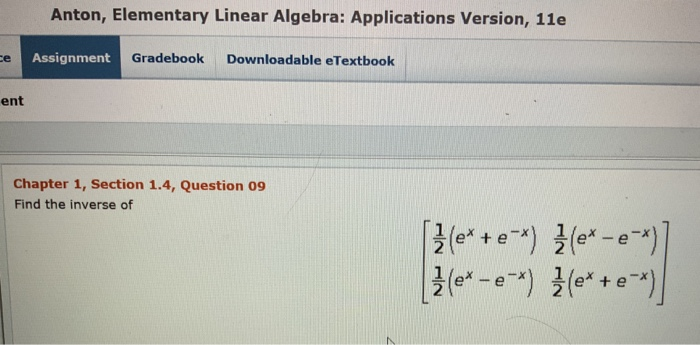 Solved Anton, Elementary Linear Algebra: Applications | Chegg.com