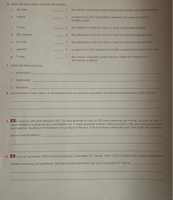Solved Name Lab Time Oats The Intrinsic Conduction System 1. | Chegg.com