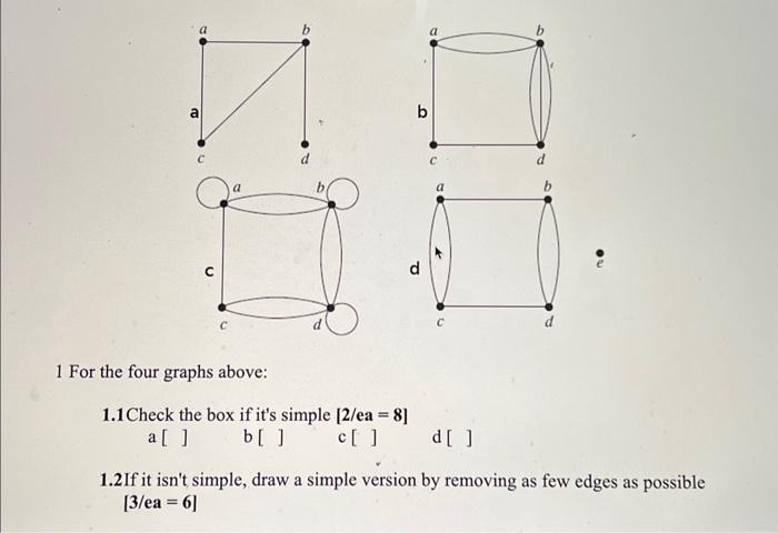 Solved 1.1Check the box if it's simple [2/ ea =8] 1.2If it | Chegg.com