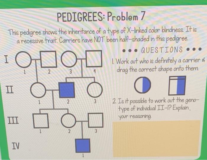 Solved PEDIGREES: Problem 7 This pedigree shows the | Chegg.com