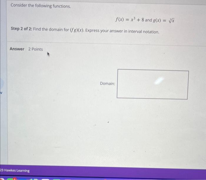 Solved Consider the following functions. f(x)=x3+8 and | Chegg.com