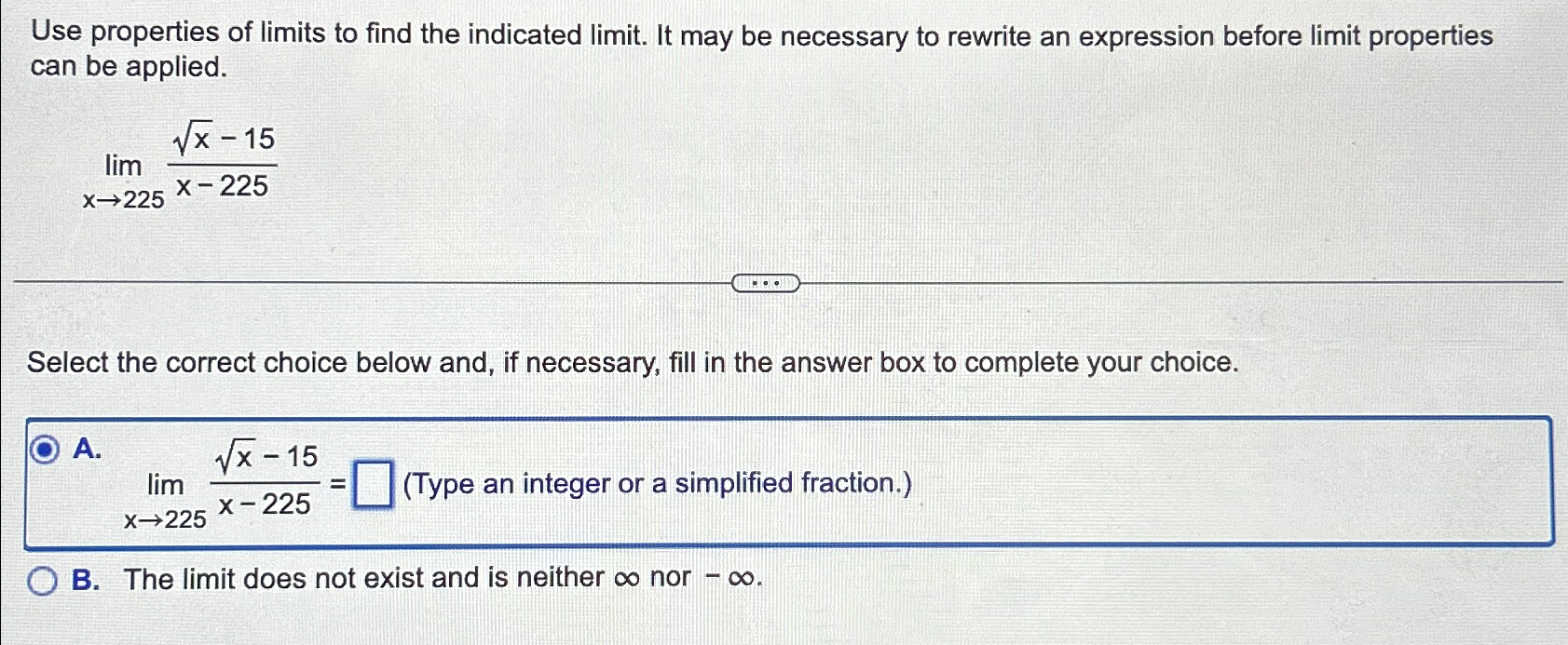 Solved Use properties of limits to find the indicated limit. | Chegg.com