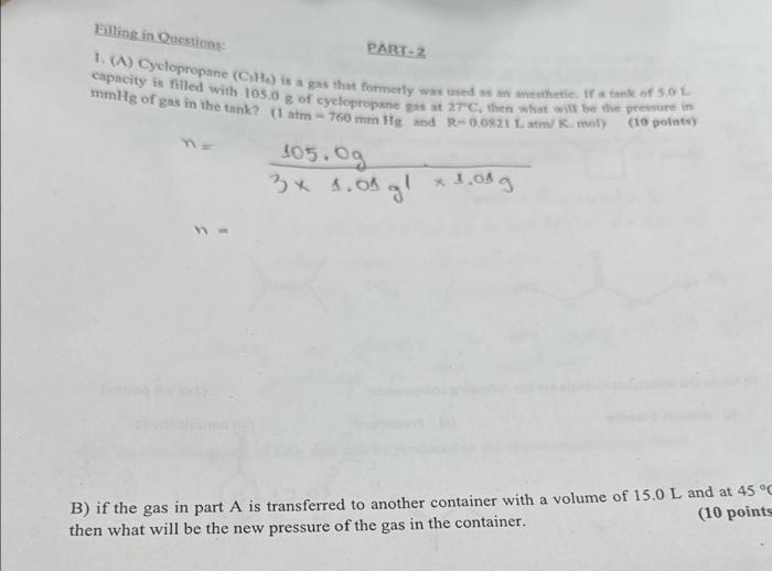 Solved Qucstions: PART-2 1. (A) Cyclopropane ( | Chegg.com