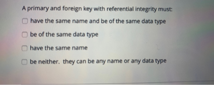 Solved A primary and foreign key with referential integrity | Chegg.com