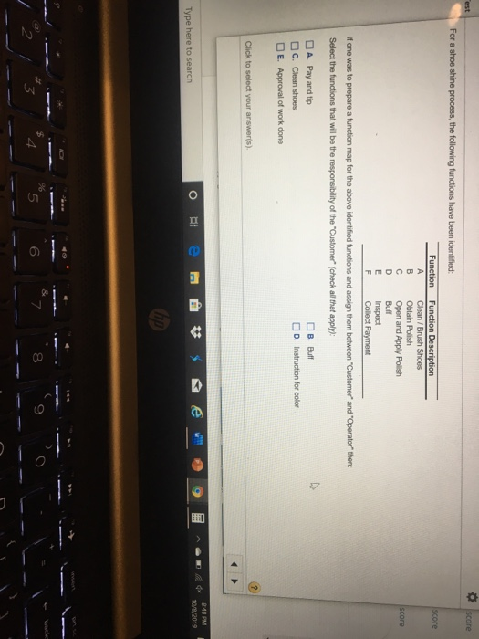 Solved For a shoe shine process, the following functions | Chegg.com
