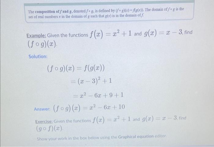 Solved The composition of f and g, denoted f∘g, is defined | Chegg.com