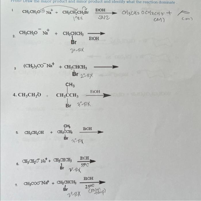 Solved CH3CH2O−Na++CH3CH2CH2Br10CrSN2EtOH→CH3CM2OCH2CH3+CM) | Chegg.com