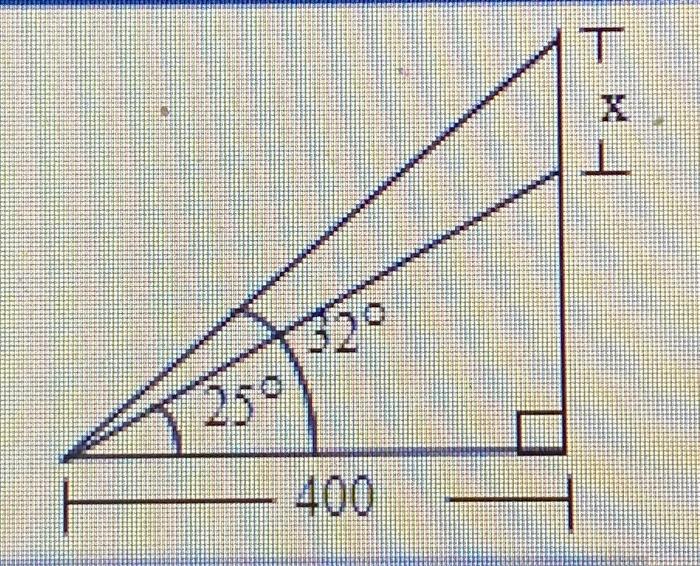 Solved find the length x to the nearest whole number | Chegg.com