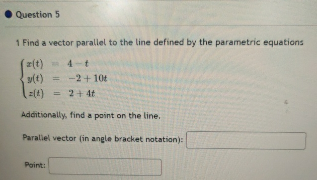 Solved Question 51 ﻿Find a vector parallel to the line | Chegg.com