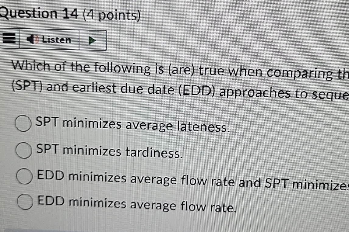 Solved Question 14 (4 points)ListenWhich of the following | Chegg.com Solved Question 14 (4 points)ListenWhich of the following | Chegg.com
