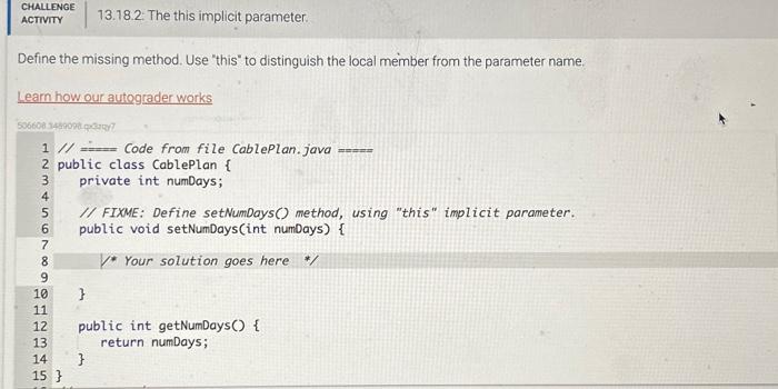 Solved Define the missing method. Use Solved Define the missing method. Use
