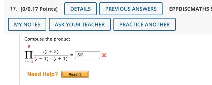 Solved EPPDISCMATH5 Compute the product. | Chegg.com