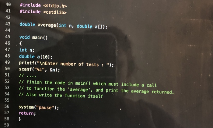 Solved Passing arrays as arguments to functions. The main() | Chegg.com