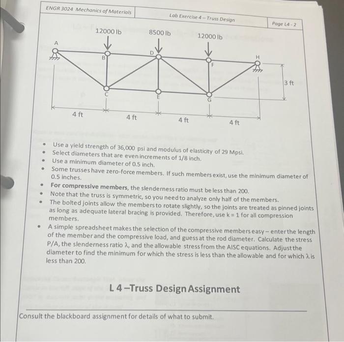 Solved L4-Truss Design Consider this temporary bridge, which | Chegg.com