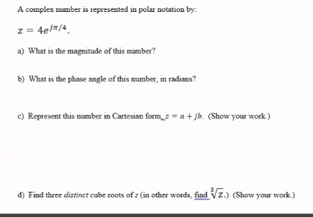 Solved A complex number is represented in polar notation by: | Chegg.com