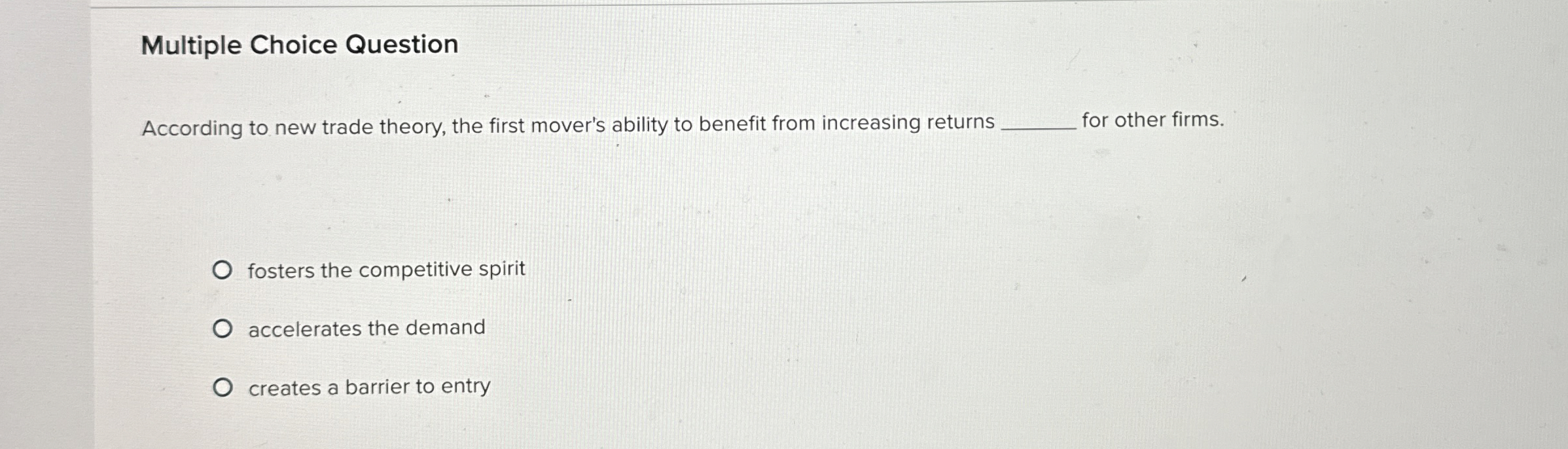 Solved Multiple Choice QuestionAccording to new trade | Chegg.com