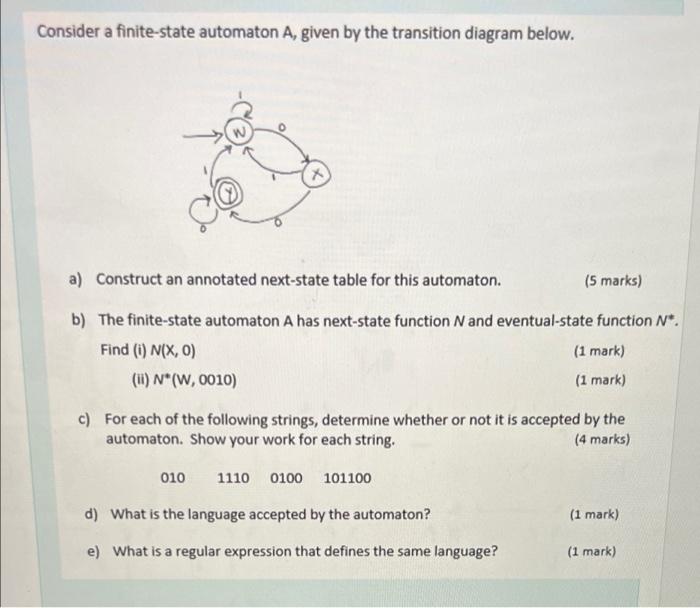Solved Consider a finite-state automaton A, given by the | Chegg.com
