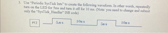 Solved Use "Periodic SysTick Ints" to create the following | Chegg.com