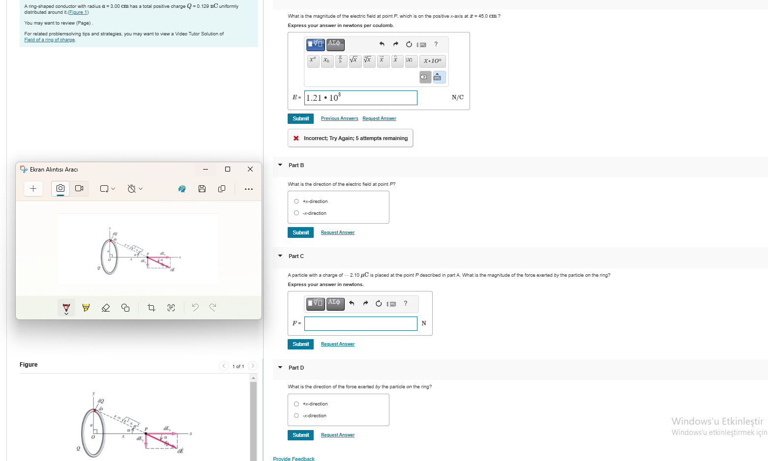 Solved A ring-shaped conductor with radius \( | Chegg.com