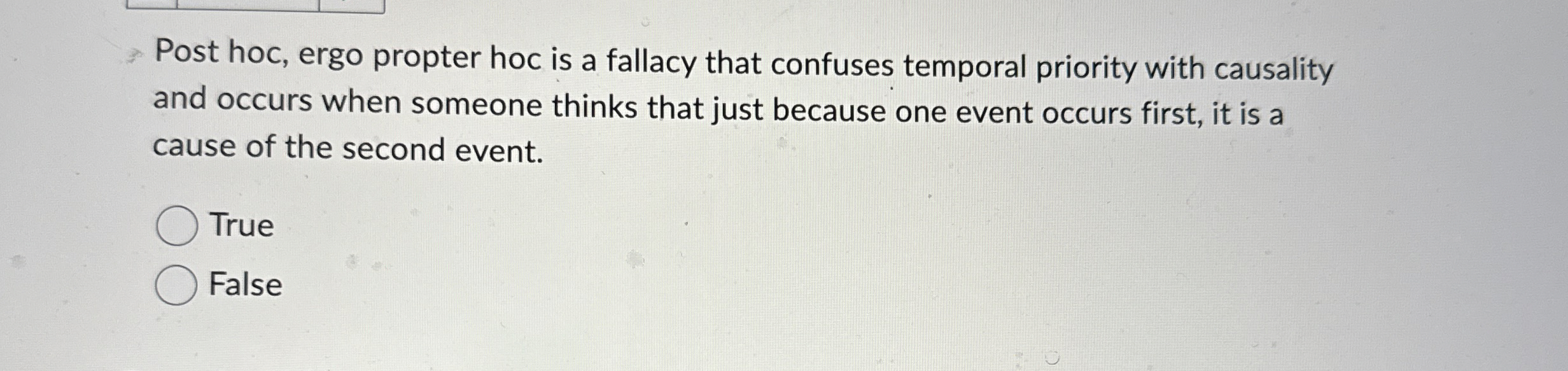 Solved Post hoc, ergo propter hoc is a fallacy that confuses | Chegg.com