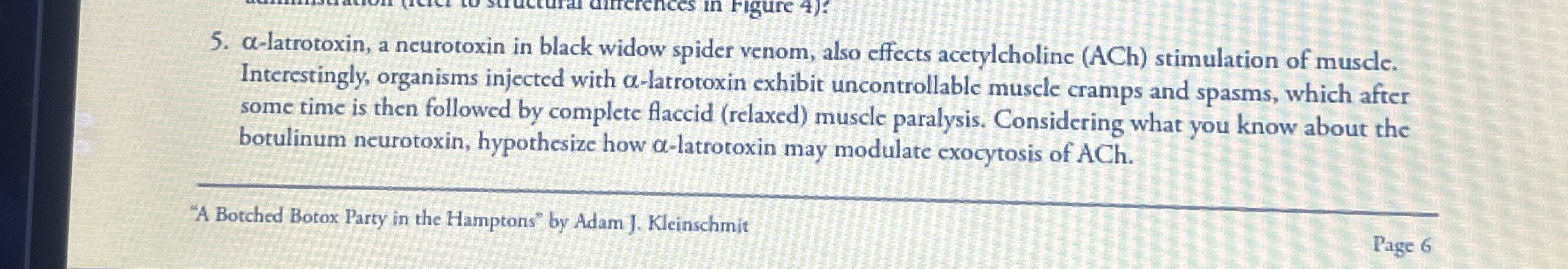 Solved α-latrotoxin, a neurotoxin in black widow spider | Chegg.com