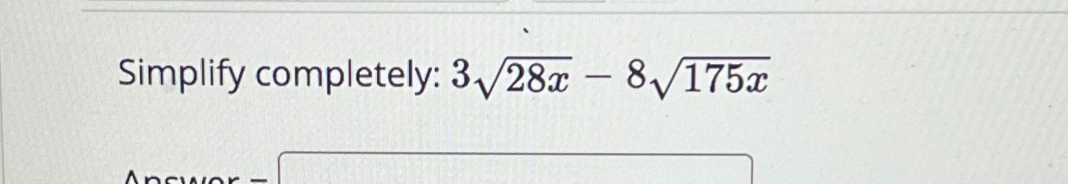 Solved Simplify completely: 328x2-8175x2 | Chegg.com