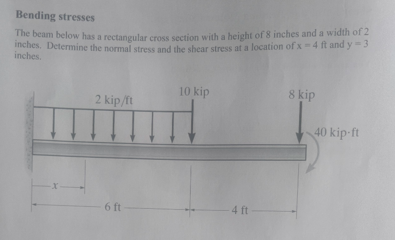 Bending stressesThe beam below has a rectangular | Chegg.com